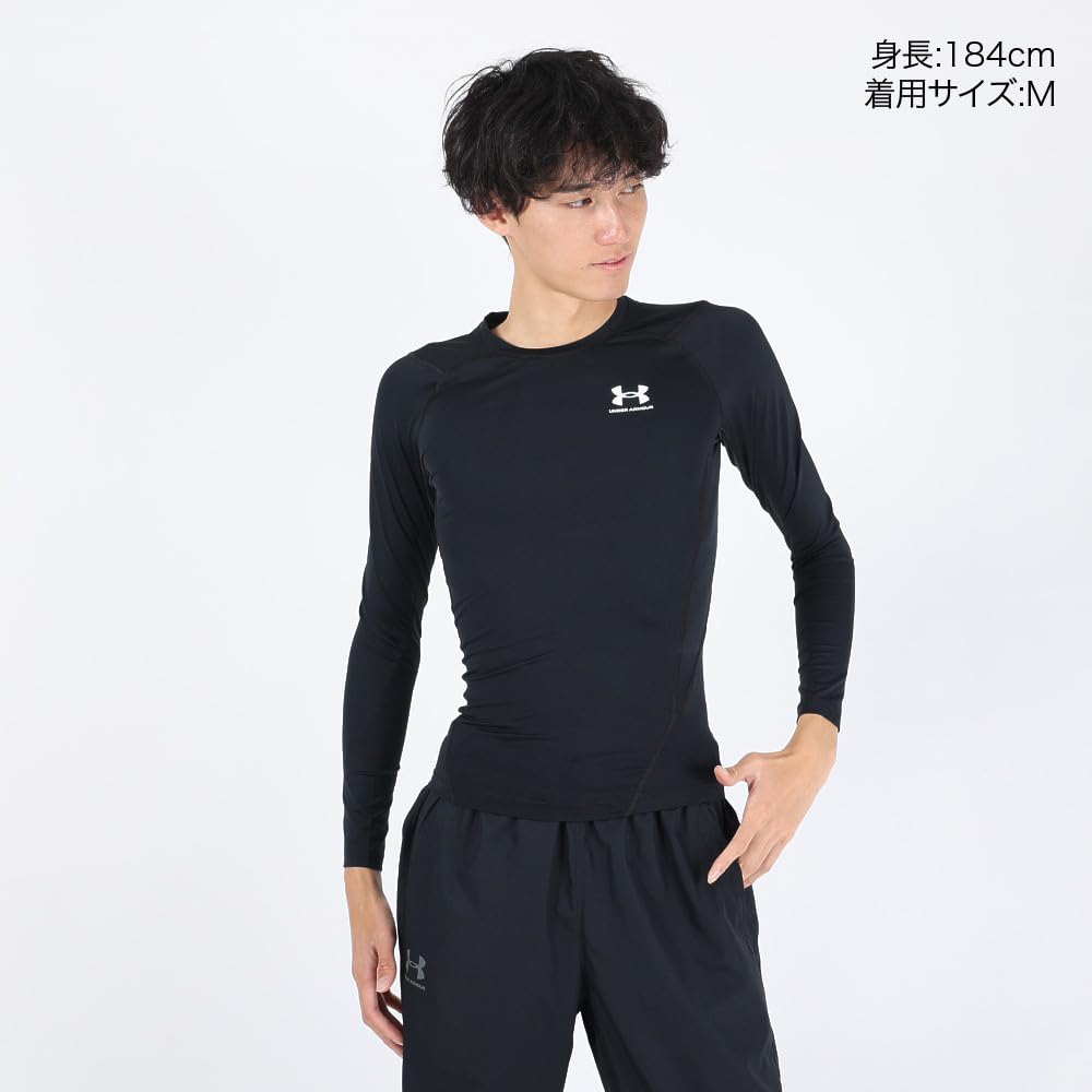 Under Armour Men's Armour HeatGear Compression Long-Sleeve T-Shirt , Black (001)/White, X-Large