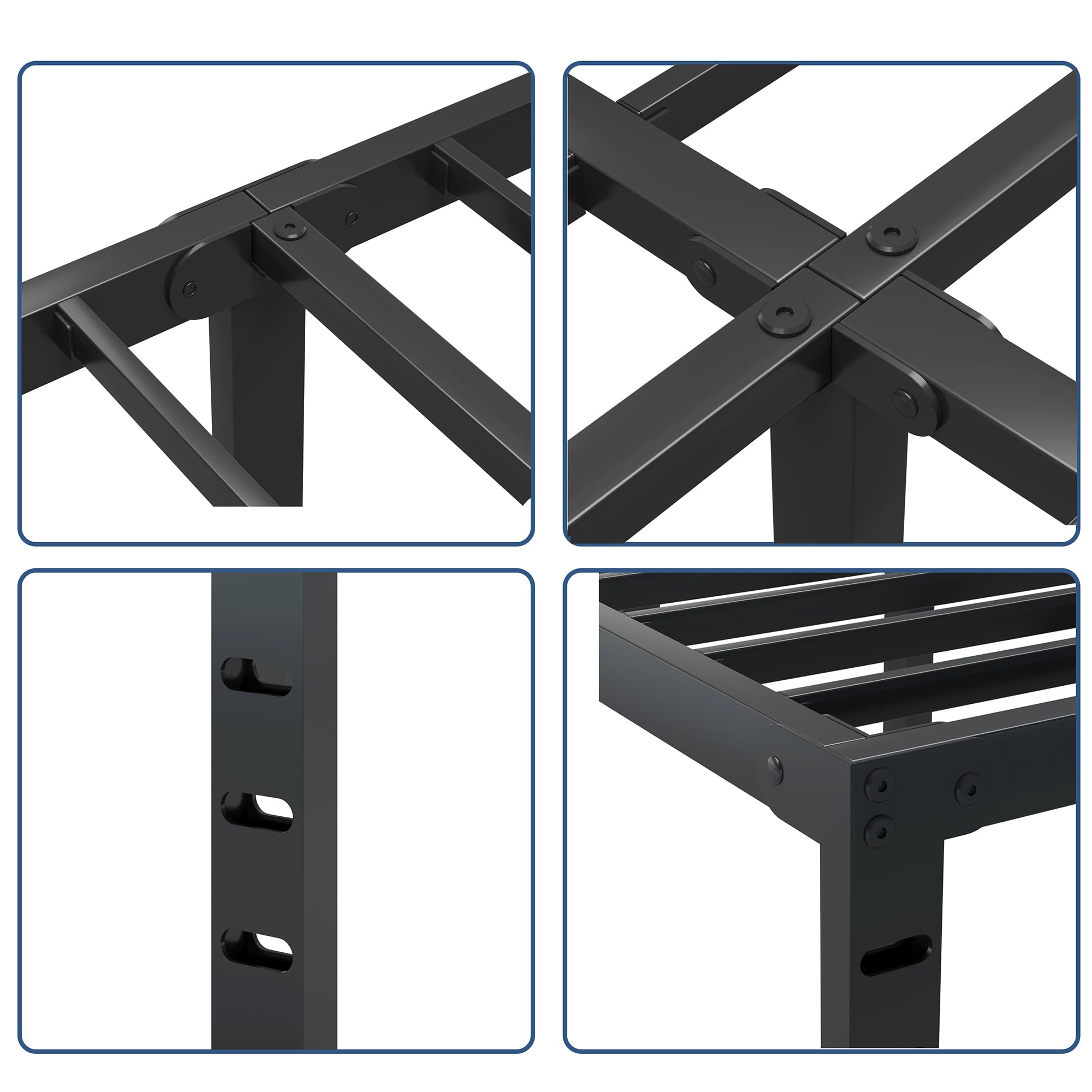 Vengarus Twin Platform Bed Frame,No Box Spring Needed,Mattress Foundation,Steel Slat Support Black,Storage Space Under The Bed-Twin Size Bed Frame