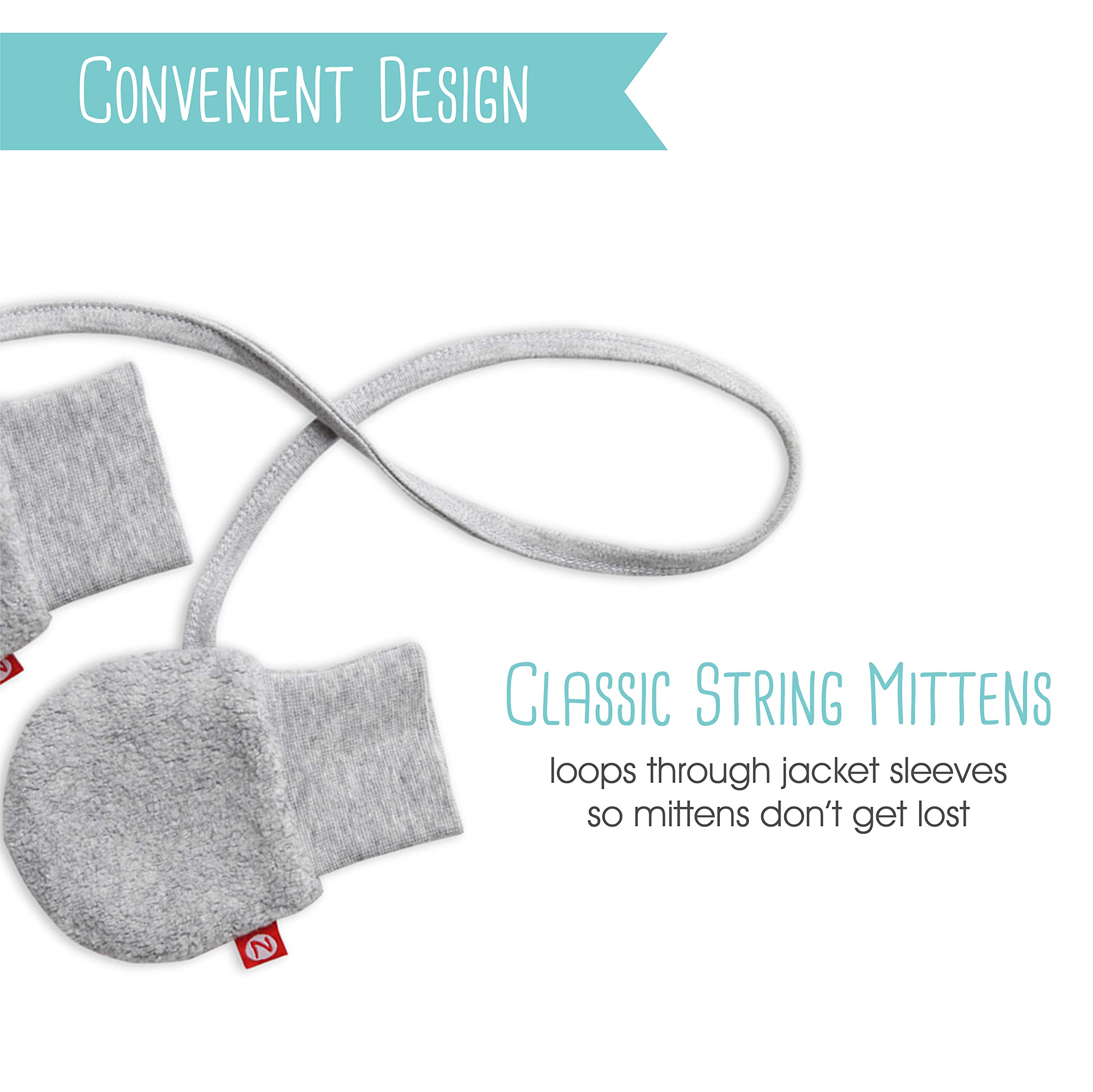 Zutano Fleece Mittens for Babies, Infants, and Newborns, Thumbless Outdoor Winter Baby Gloves, Heather Gray