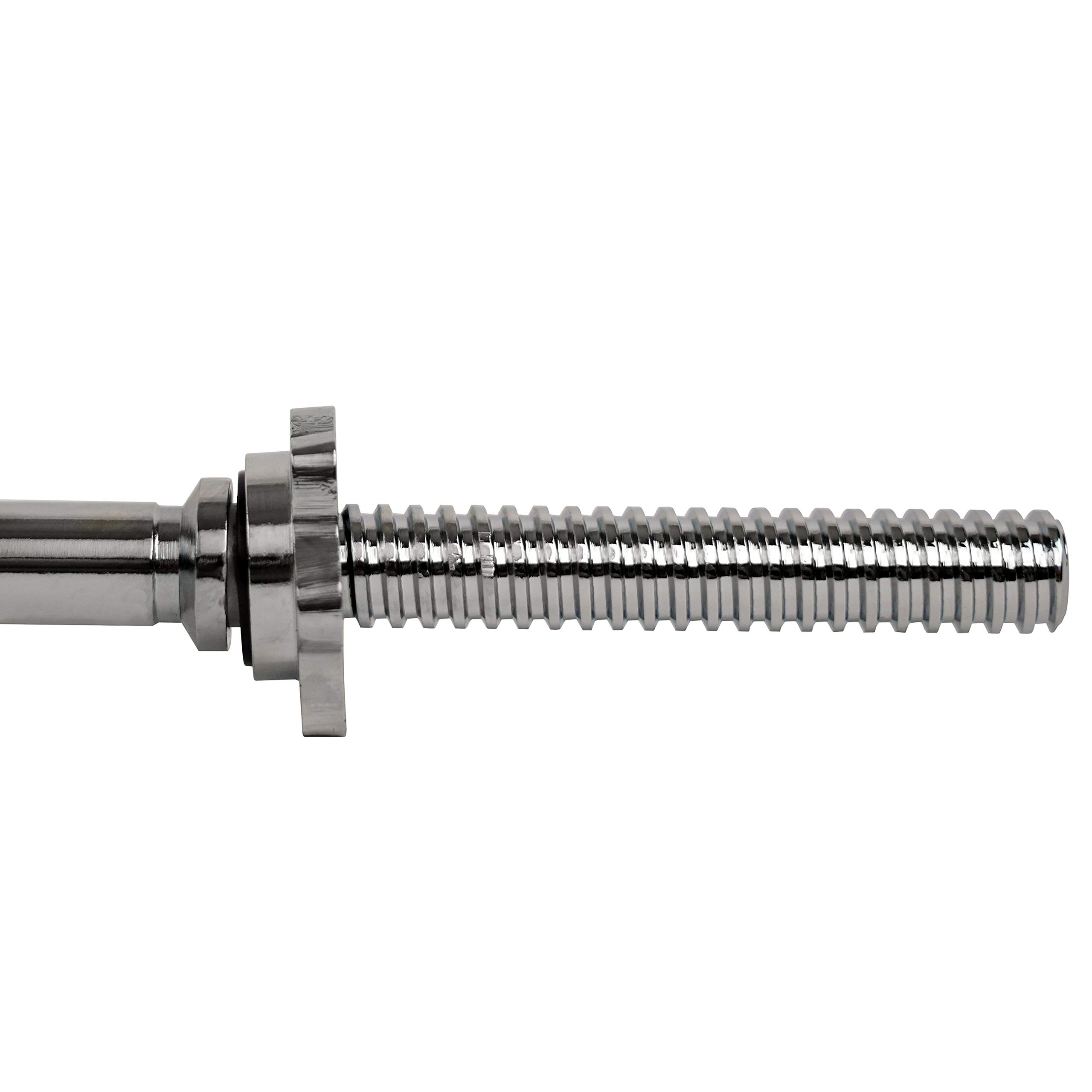 Sunny Health & Fitness 47 in Threaded Chrome Curl Bar with Ring Collars - STCB-47, grey