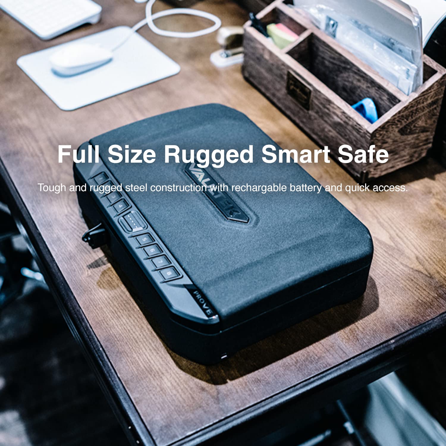 VAULTEK VT Full-Size Handgun Bluetooth Smart Safe Multiple Pistol Safe with Auto-Open Lid and Rechargeable Battery (Non-Biometric) (Bluetooth)