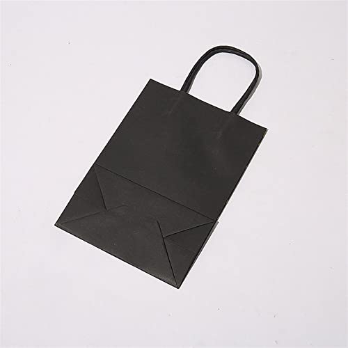 VEMART Gift Wrap Boxes, Hot Stamping Heart Tote Bag Kraft Paper Bag Paper String Gift Bag (Color : Brown)