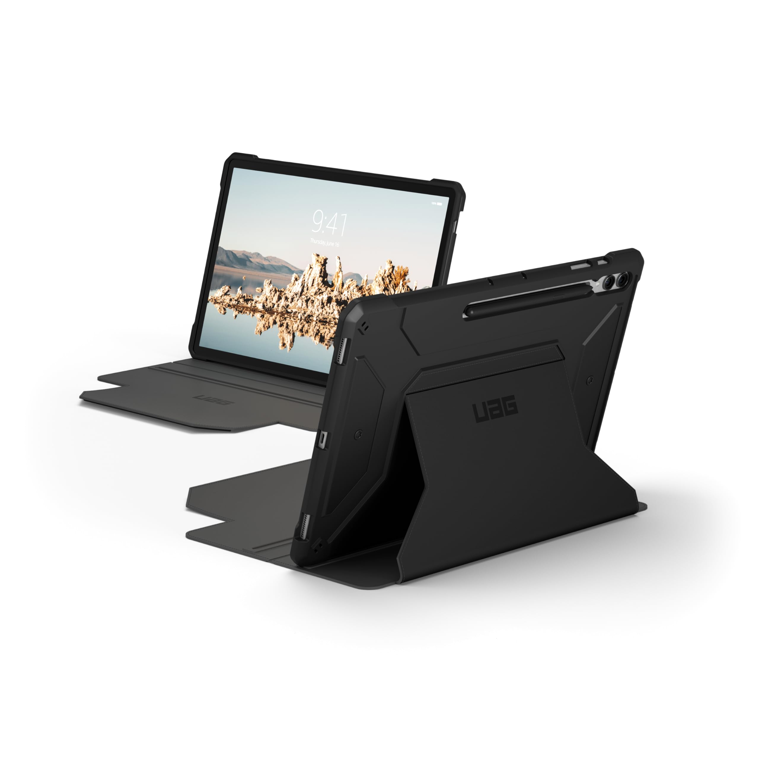 UAG Designed for Samsung Galaxy Tab S9 Ultra Case 14.6" 2023 SM-X910 Metropolis SE Black, Multi-Angle Kickstand Folio with Auto Wake/Sleep & S Pen Holder Rugged Protective Cover by URBAN ARMOR GEAR