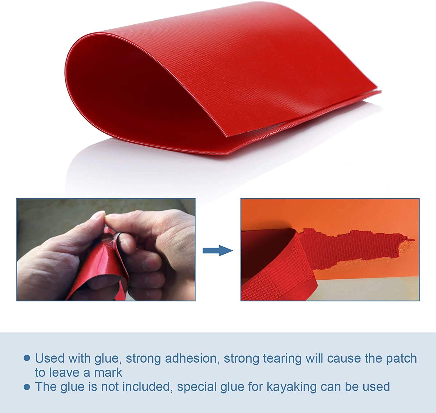 Vbestlife 6Pcs PVC Patch Repair Kit,Repair Patches Kit Set Accessory for Inflatable Raft Boat Canoe Kayak (Red) Red PVC Repair Patches