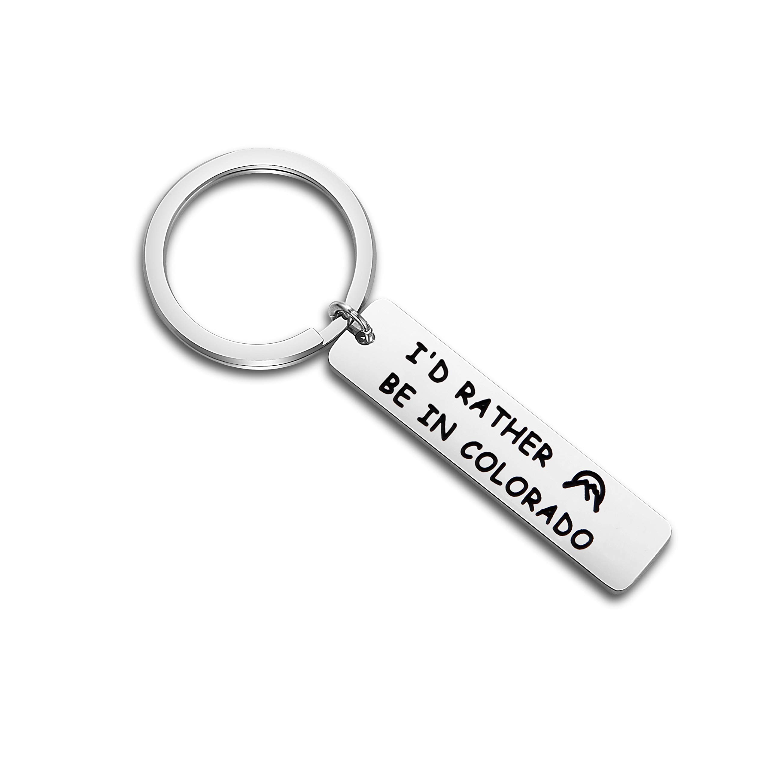 WUSUANED I'd Rather Be in Colorado Keychain with Mountain Sunrise Outdoors Relax Gift for Nature Lover (I'd rather be in Colorado)