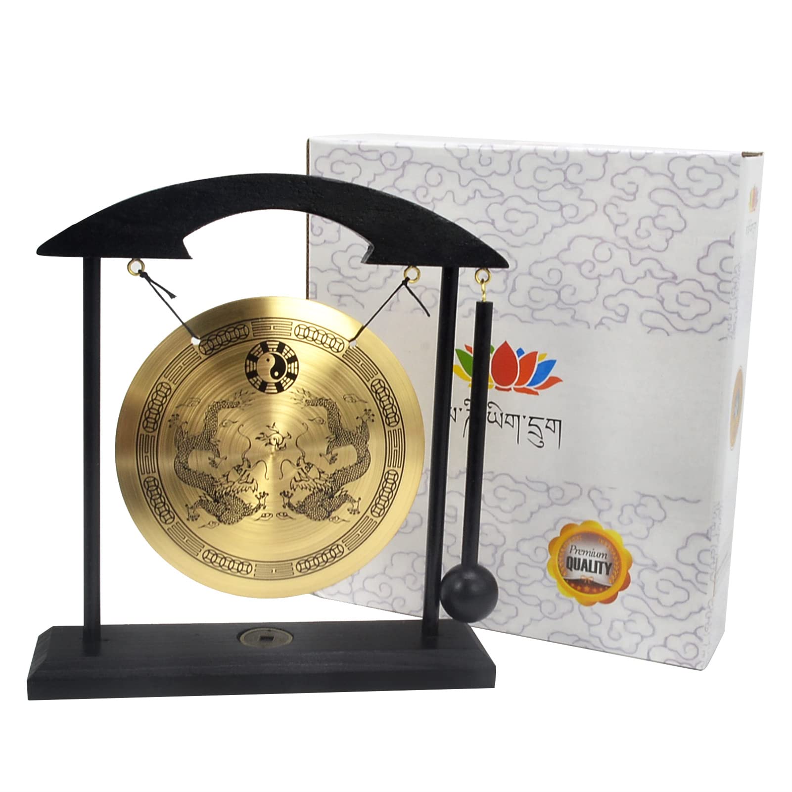 Zen Art Brass Feng Shui Desktop Gong for Home Office Desktop Decoration Meditation Practice W Fengshuisale Red String Bracelet H1302