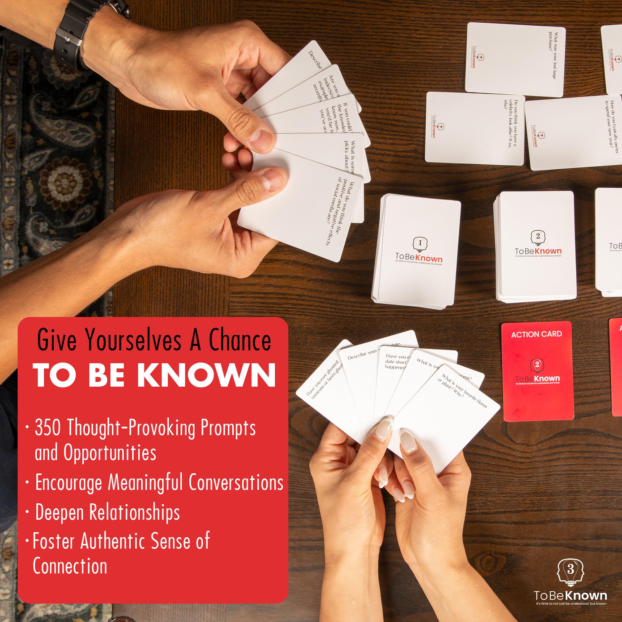 to Be Known Card Game - Valentine's Day Connect W/Your Lover 350 Questions Adult Card Game,Interactive Deck for Couples. Meaningful Conversations and Relationship Building