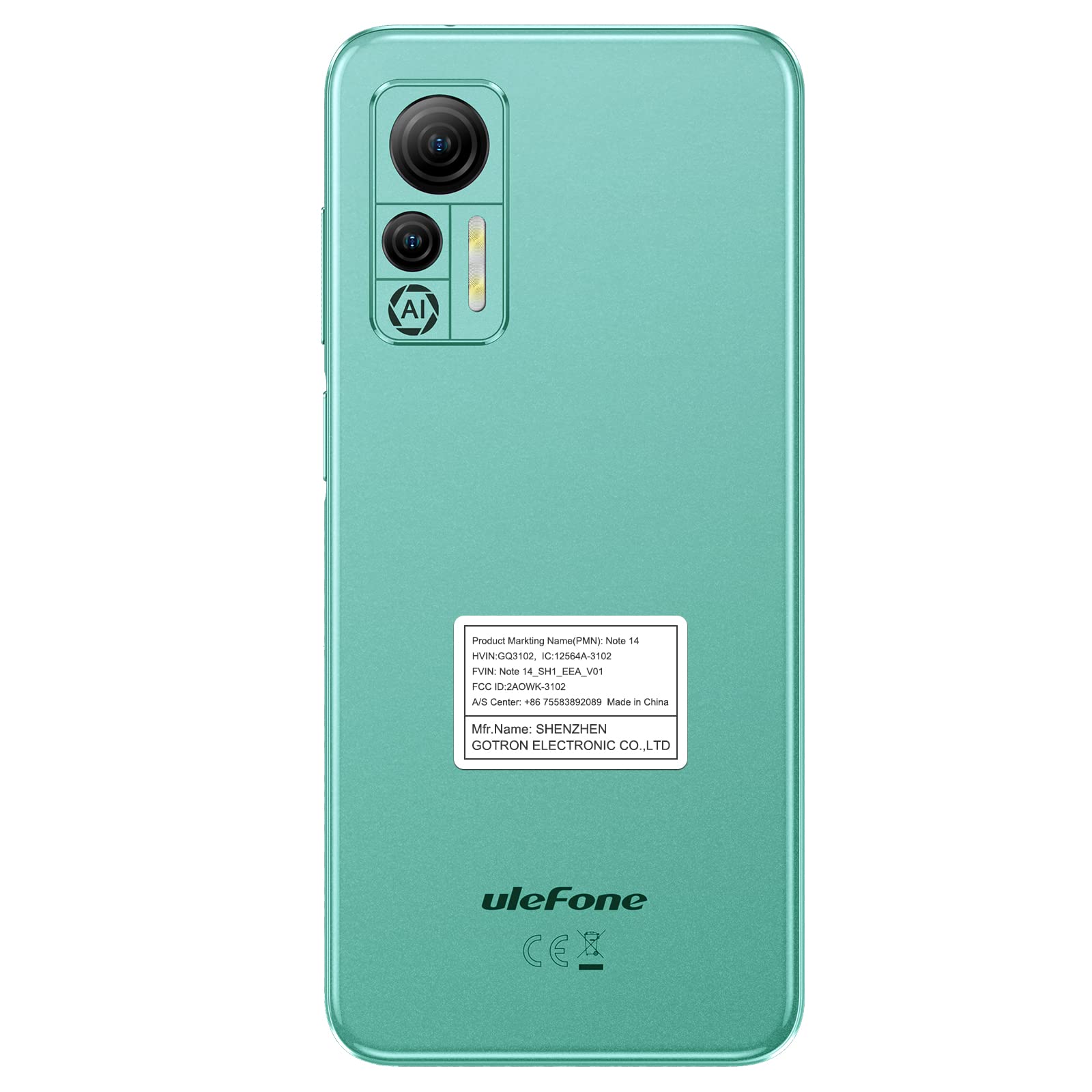 Ulefone Note 14 Pro (4+64GB) Phones Unlocked, Android 12 OS, 6.52” Screen Unlocked Cell Phone, 4500mAh Battery, 13MP+5MP Camera, 4G Dual SIM 3-Card Slots, OTG GPS Mobile Phone- Green