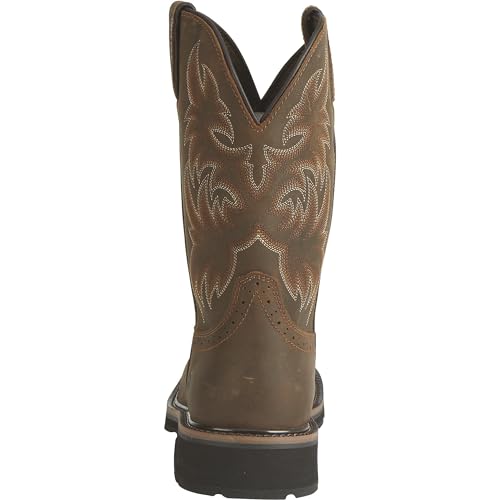 Wolverine mens Rancher 10" Square Soft Toe Work Boot, Dk Brown/Rust, 8 US