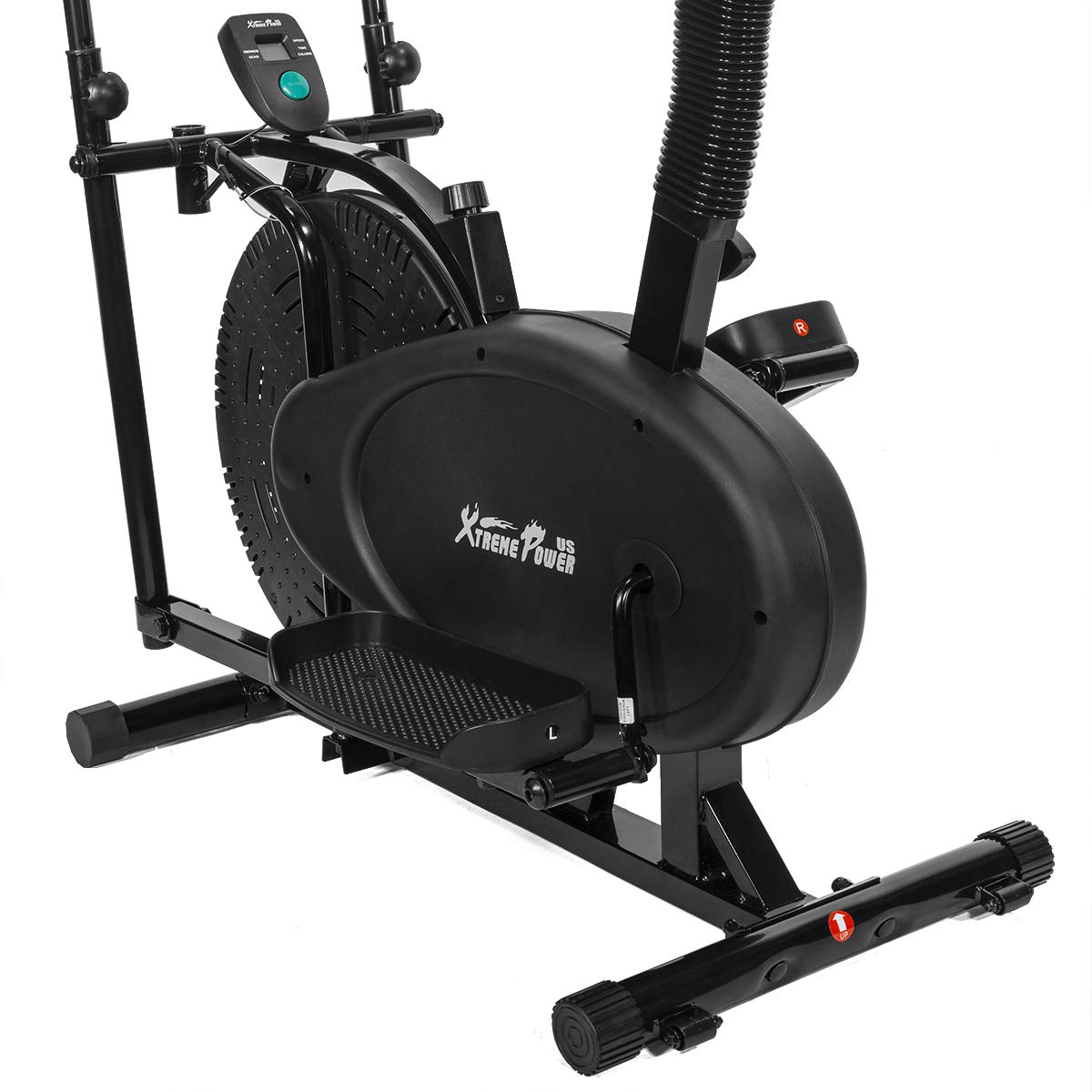 XtremepowerUS Ab Machine Abdominal Workout Crunch Fitness Exercise Workout, Silver/Black (Dual Action Elliptical)