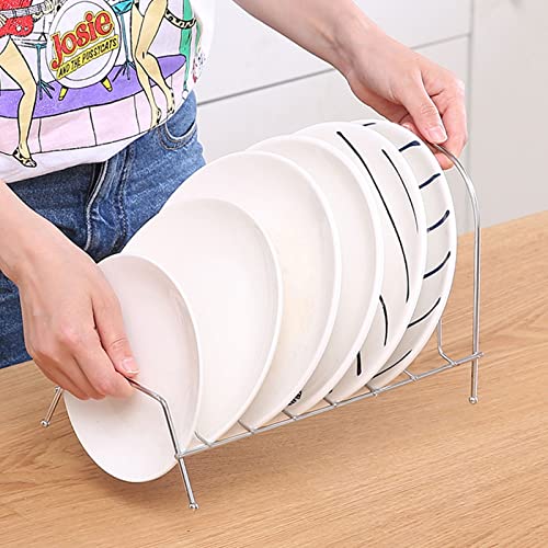 TBMAKE Dish Racks Pan Stainless Steel Pot Lid Plates Kitchen Slots Sink Countertop Holder Dish Rack Bowl Storage Shelf Drying Stand Draining