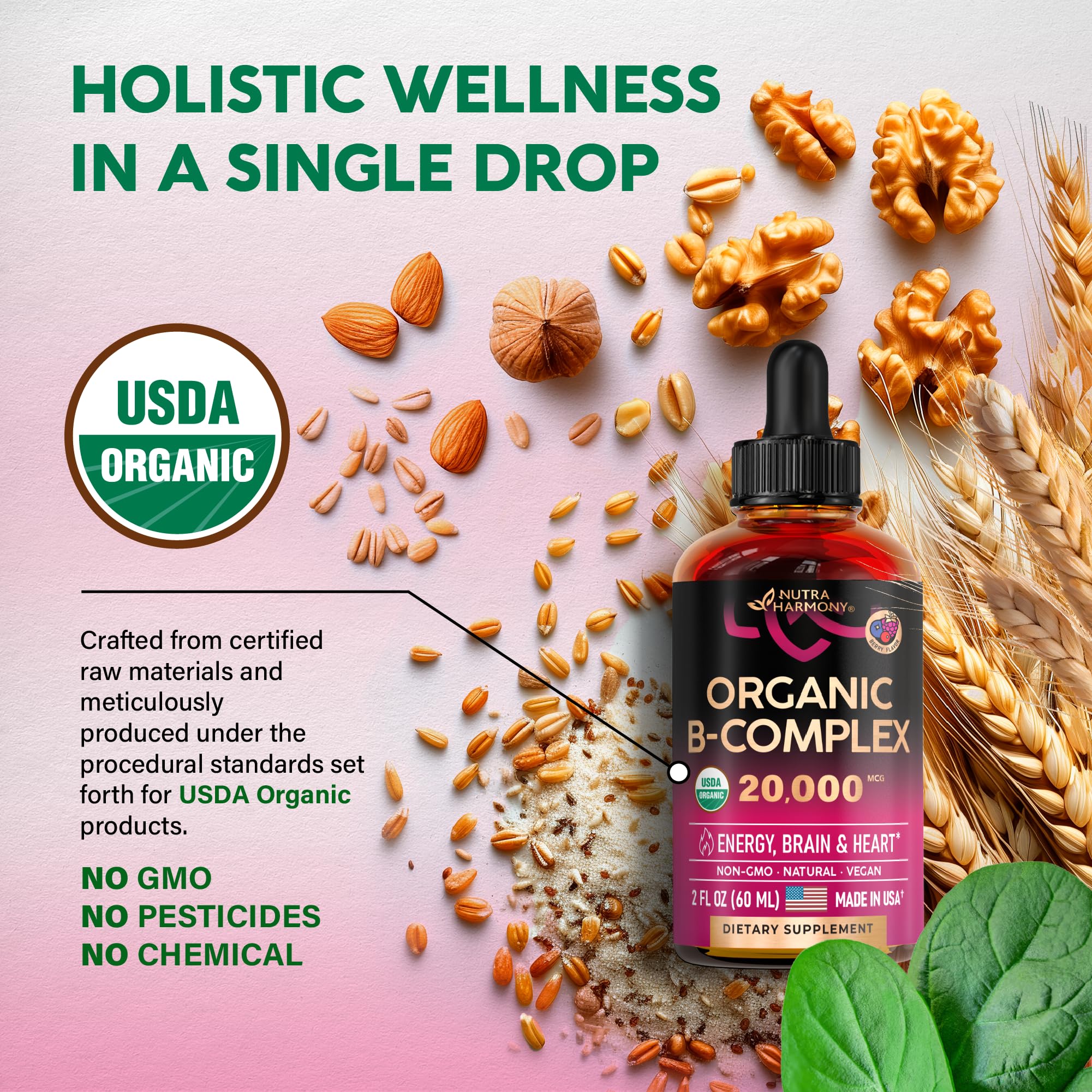 Vitamin B12 Sublingual Drops - 5000 mcg Extra Strength Liquid Vegan Methylcobalamin - Made in USA - Energy Boost, Focus & Brain Health Support - 98% Quicker Absorption B 12 VIT - 2 Month Supply