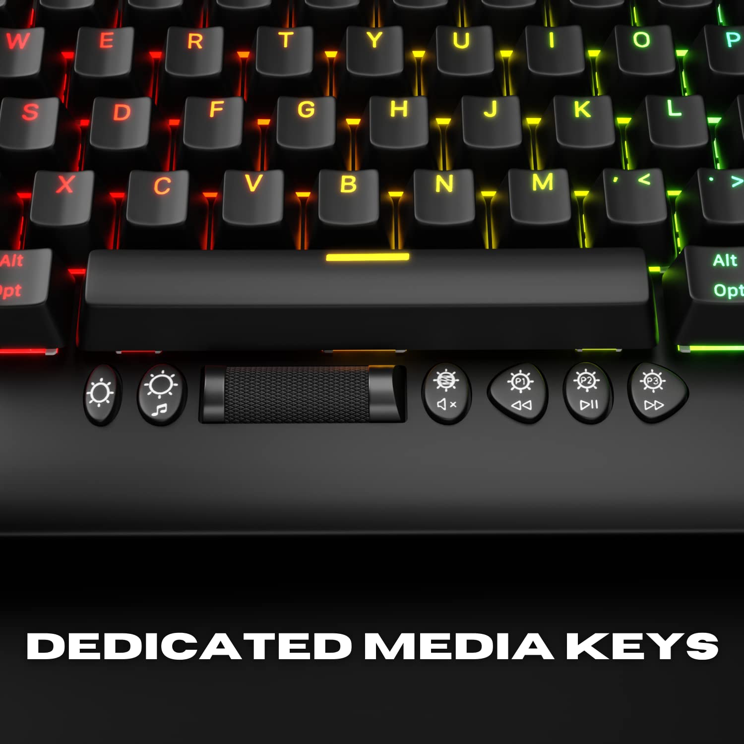 X9 RGB Mechanical Keyboard Gaming - Full Size USB Wired Mechanical Gaming Keyboard - Roller Bar, Metal Top Panel, Brown Switch - Mechanical RGB Keyboard
