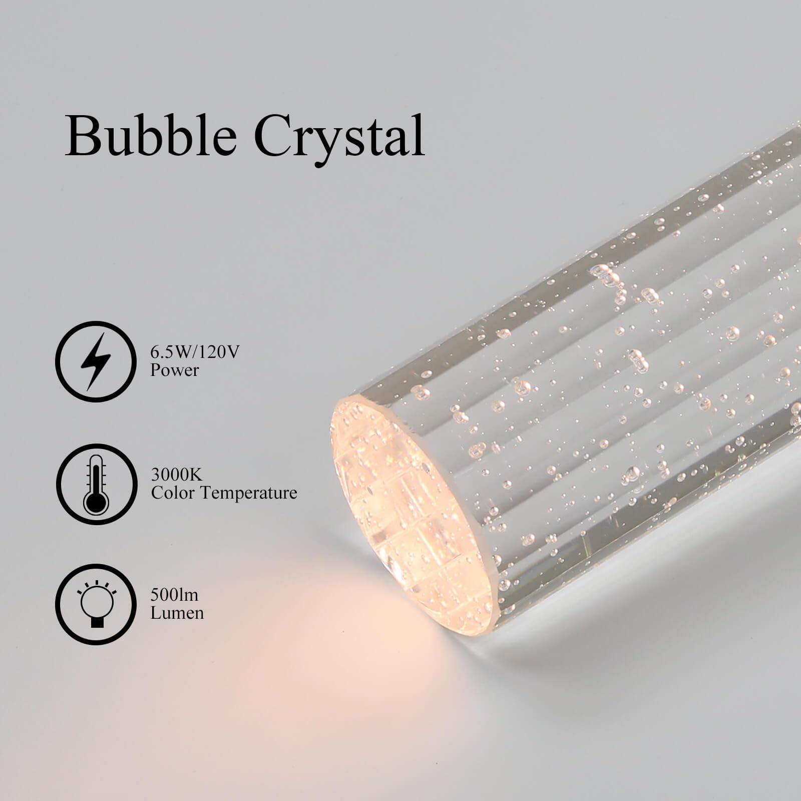 XiNBEi Lighting Pendant Lighting 1 Light Mini Pendant Lights with Glass and Bubble Crystal, Modern Chrome Hanging Pendant Light with LED Bulb for Kitchen & Dining Room XB-P1110-CH