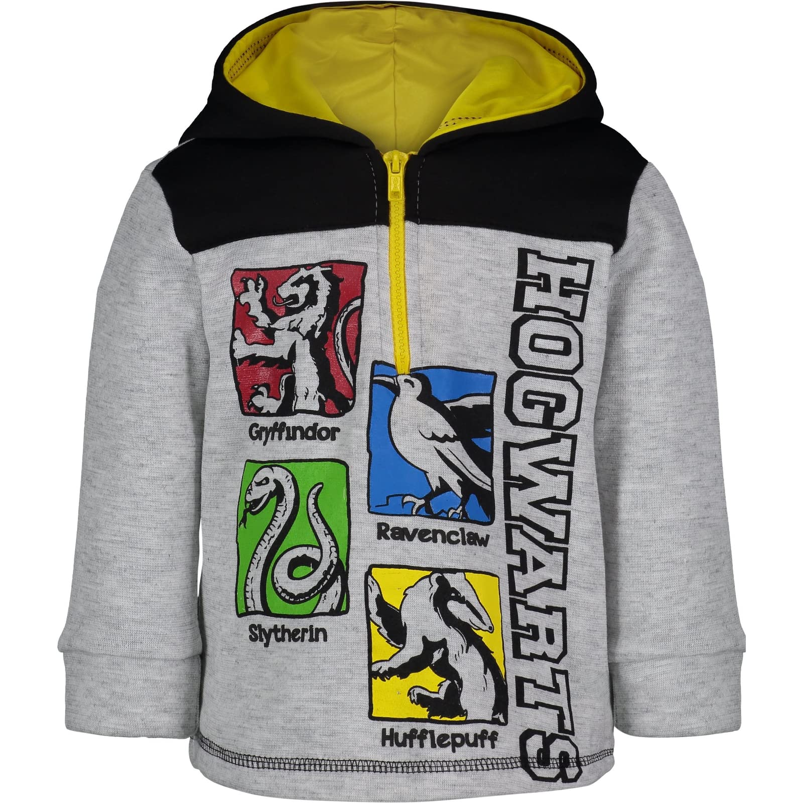 WARNER BROS Harry Potter Toddler Boys Fleece Half Zip Hoodie Gray 3T