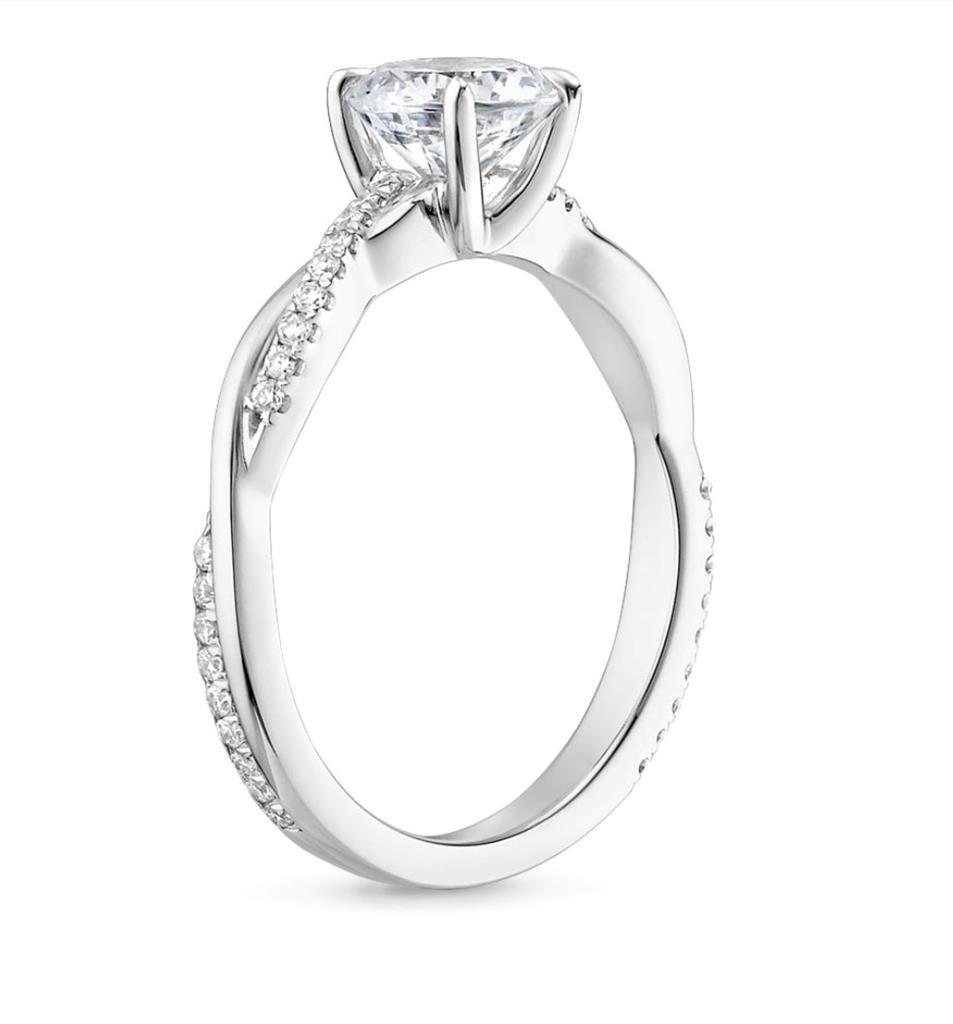 Venetia Twist Vine Pave Realistic 1 2 Carats Simulated Diamond Ring Band Set Hearts Arrows Cut tw2-8