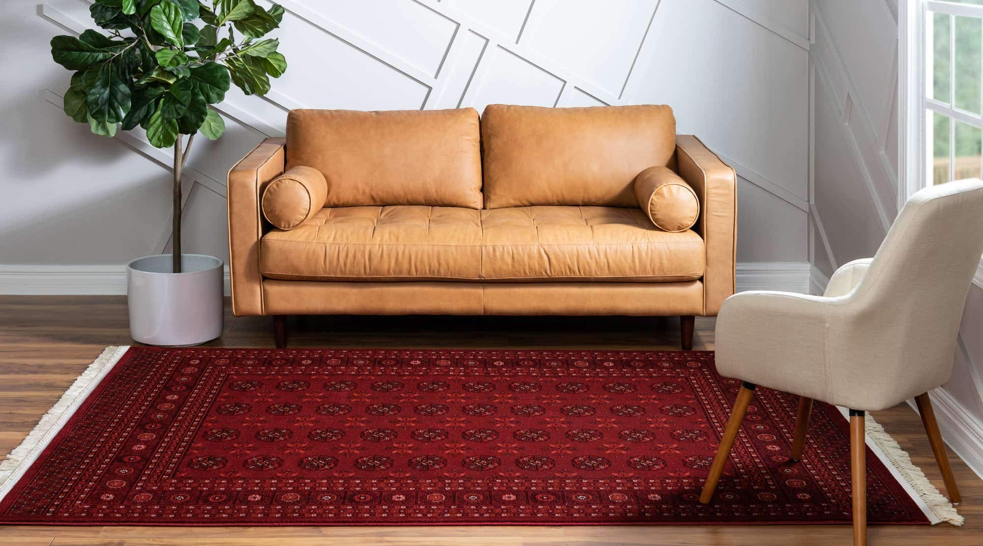 Unique Loom Tekke Collection Over-Dyed Saturated Traditional Torkaman Area Rug, 8 ft x 11 ft, Red/Burgundy