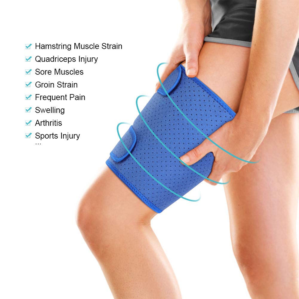 Thigh Support, Super Breathable Thigh Compression Brace Thigh Support Wrap with Anti-Slip Lining for Men & Women Hamstring Injury Prevention and Recovery