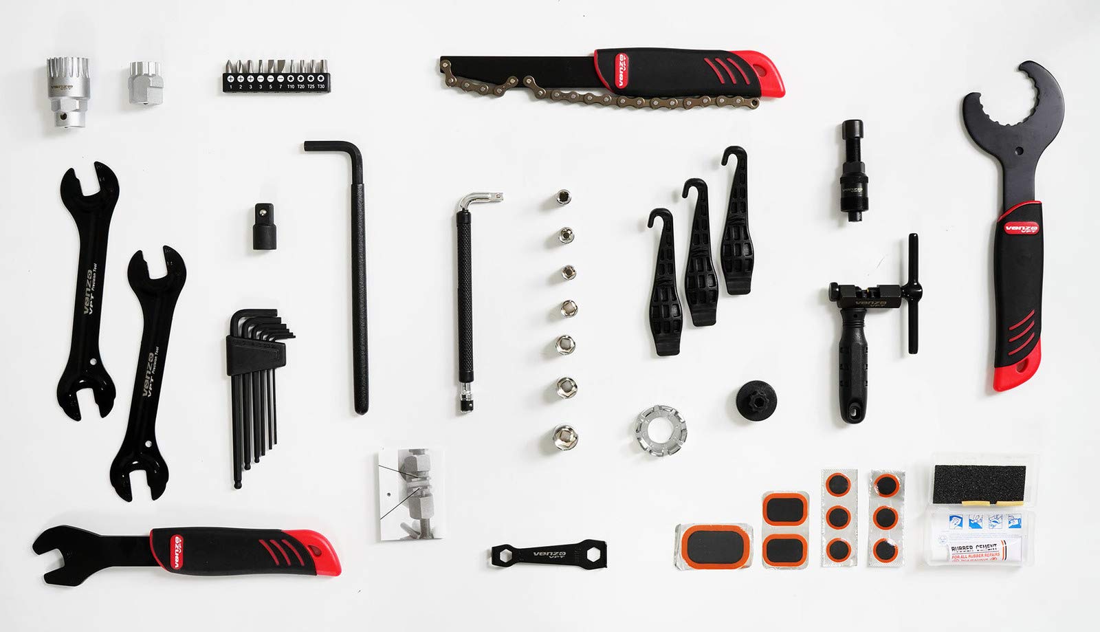 Venzo Bike Bicycle Repair Tool Kit - Quality Tools Kit Set for Mountain Bike Road Bike Maintenance in a Neat Storage Case Box