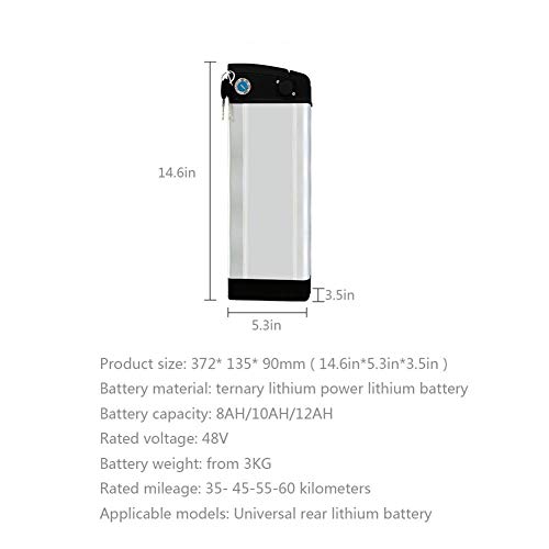 YUWYP Ebike Battery 48V10AH Lithium Li-ion Battery E-Bike Discharge Electric Bicycles Large Capacity Electric Bicycle Lithium Battery Pack(Down Discharge),48V15AH