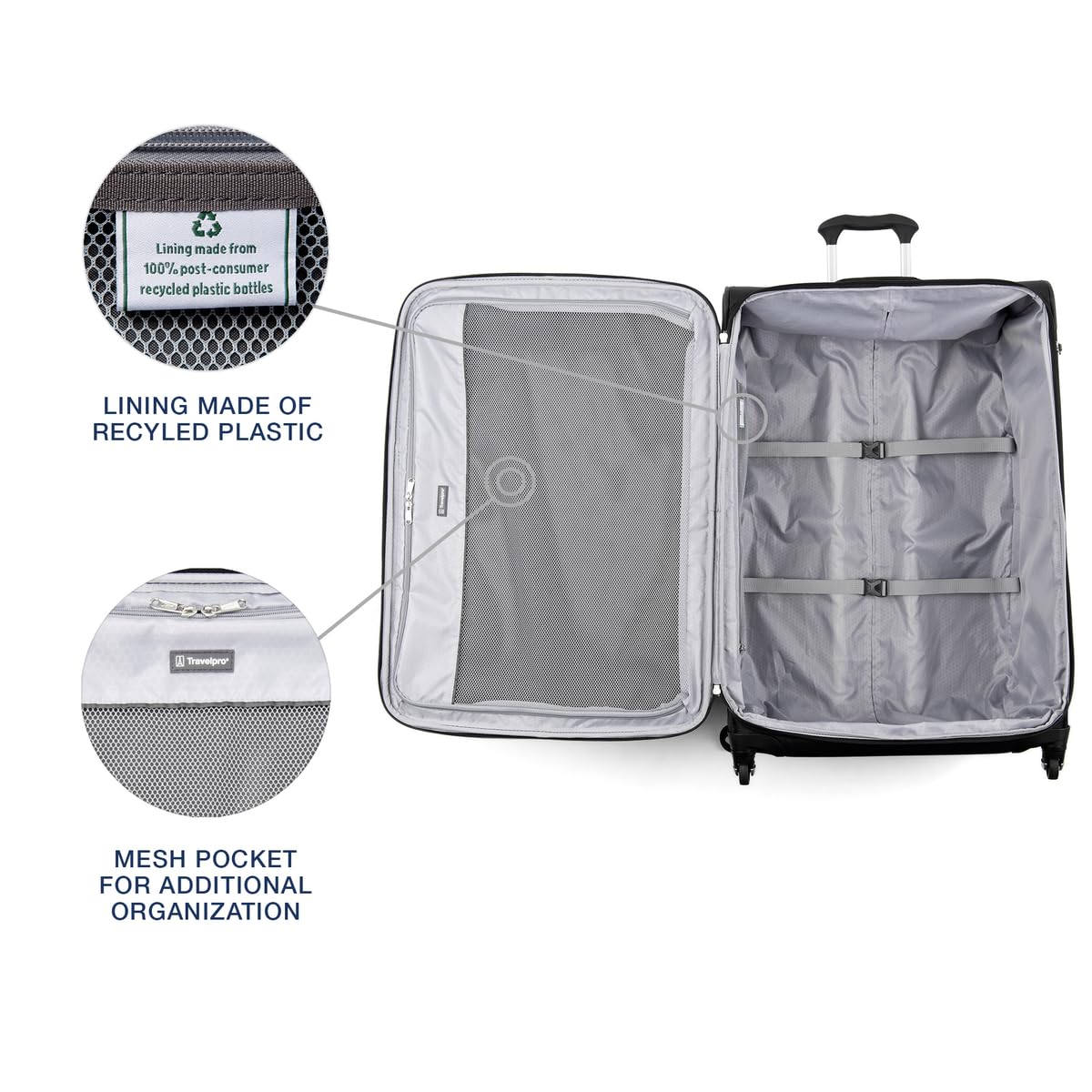 Travelpro Maxlite 5 Softside Expandable Checked Luggage with 4 Spinner Wheels, Lightweight Suitcase, Men and Women, Black, Checked Large 29-Inch