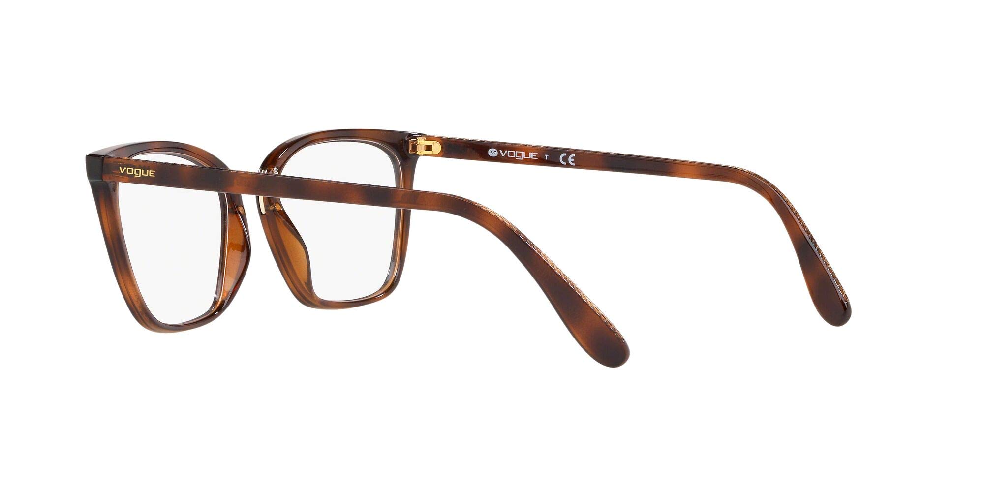 Vogue Eyewear Women's Vo5260 Rectangular Prescription Eyeglass Frames, Top Dark Havana/Light Brown/Demo Lens, 53 mm