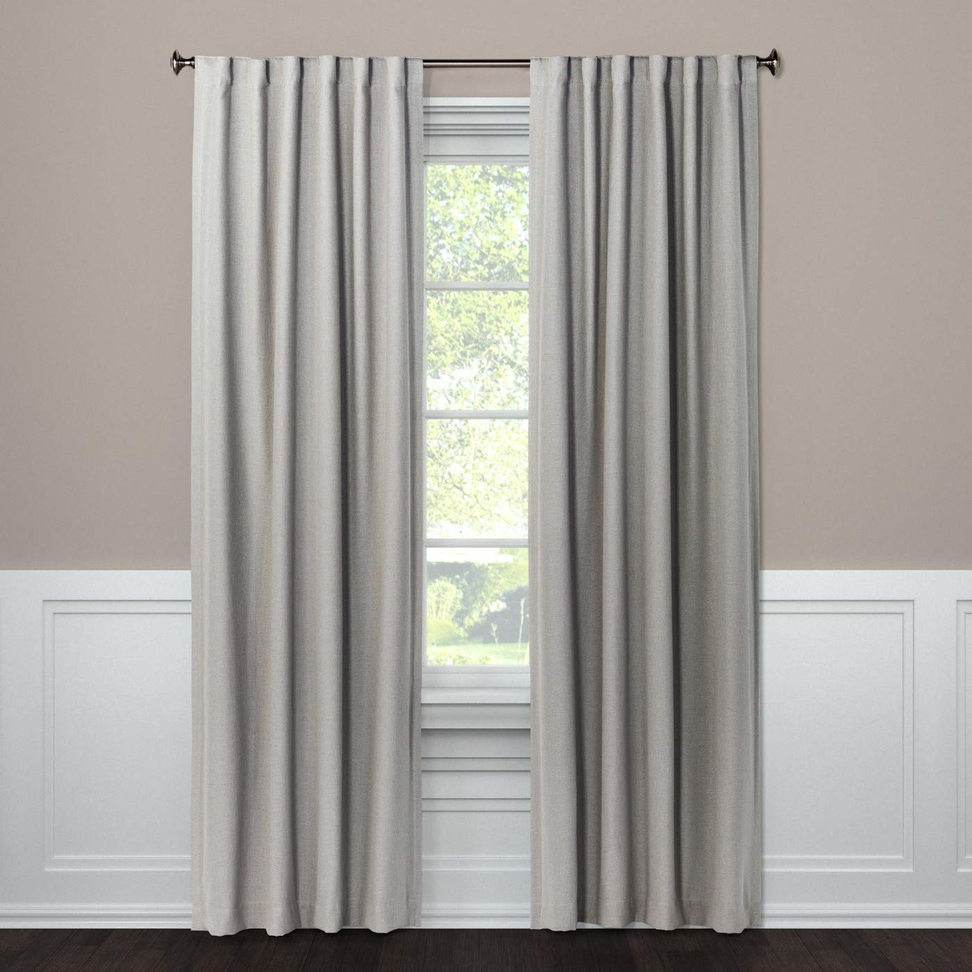threshold Blackout Curtain Panel Aruba Gray Stone 84" - Machine Wash