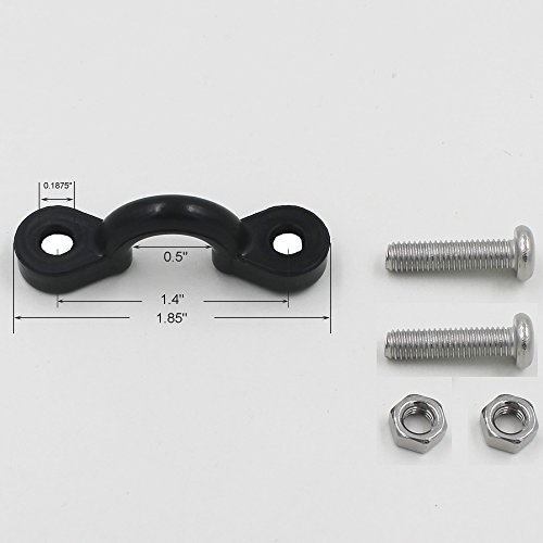 YYST 10 Pcs Nylon Bungee Deck Loops Tie Down Pad Eye for Kayaks, Canoes or Boats with Scrws and Nuts