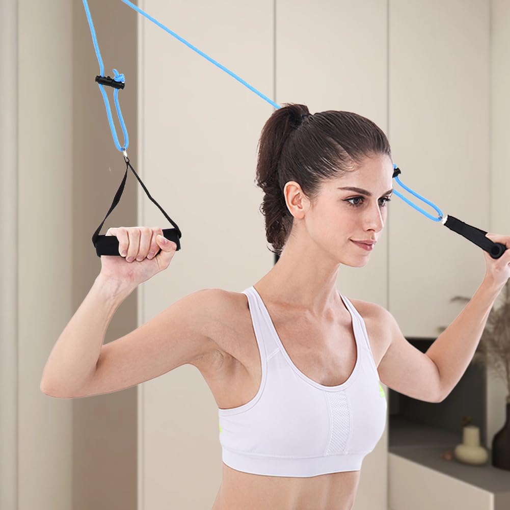 Xiaokeis Shoulder Pulley, Multi-Use Pulleys for Shoulder Rehab Over Door, Arm Rehabilitation Assisting Exercise Equipment with Storage Bag, Exercise Pulley for Physical Therapys(Blue+Black)