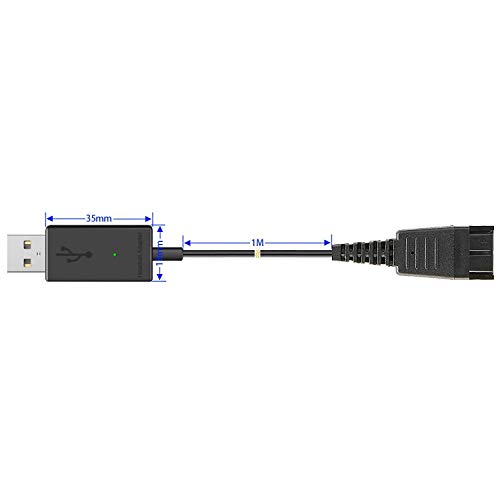 VoiceJoy Quick Disconnect to USB Adapter for Jabra GN Headsets and workable for Jabra Link 230