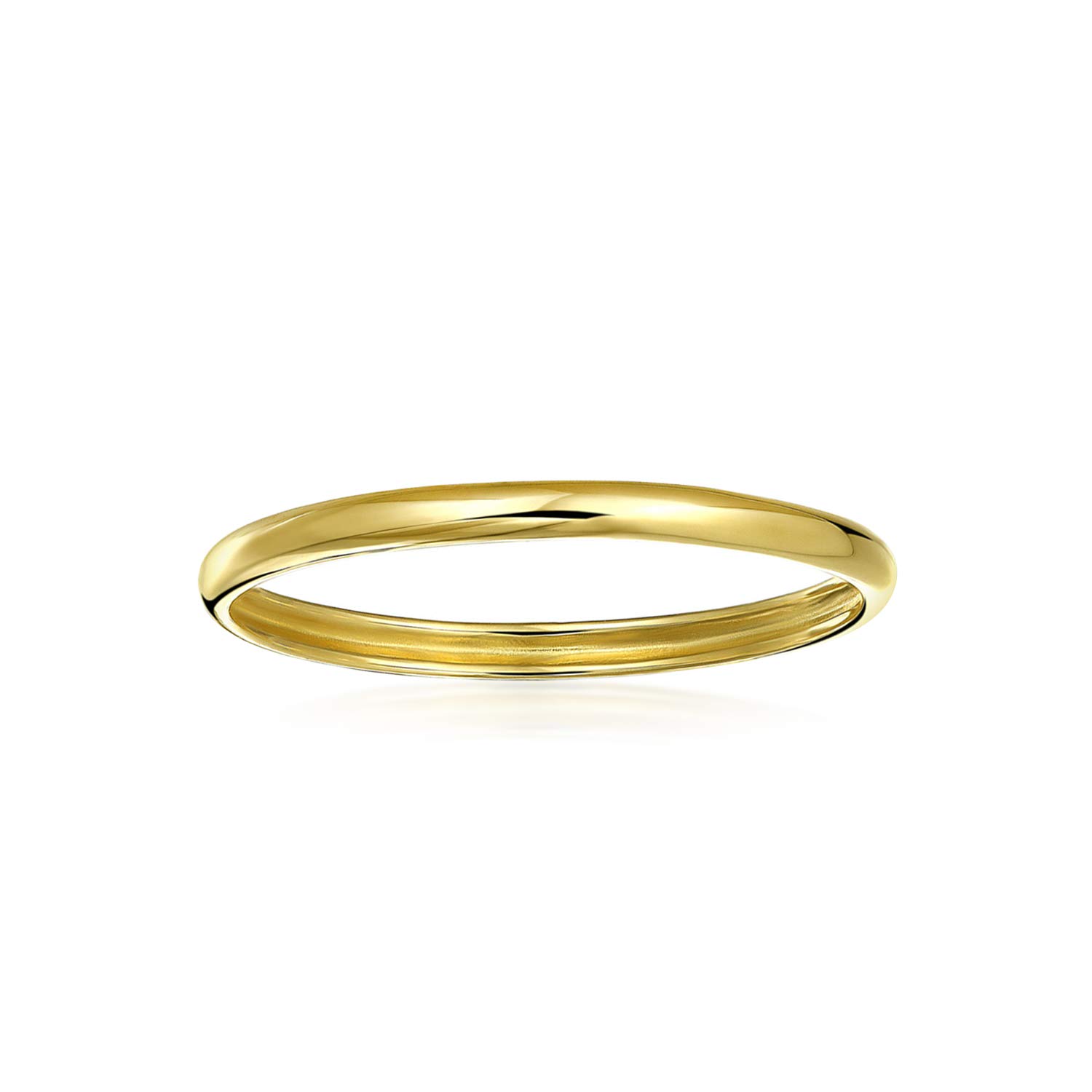 Traditional Elegant Minimalist Genuine Yellow 14K Gold Wedding Band Ring for Women Thin & Stackable 1.7MM Band