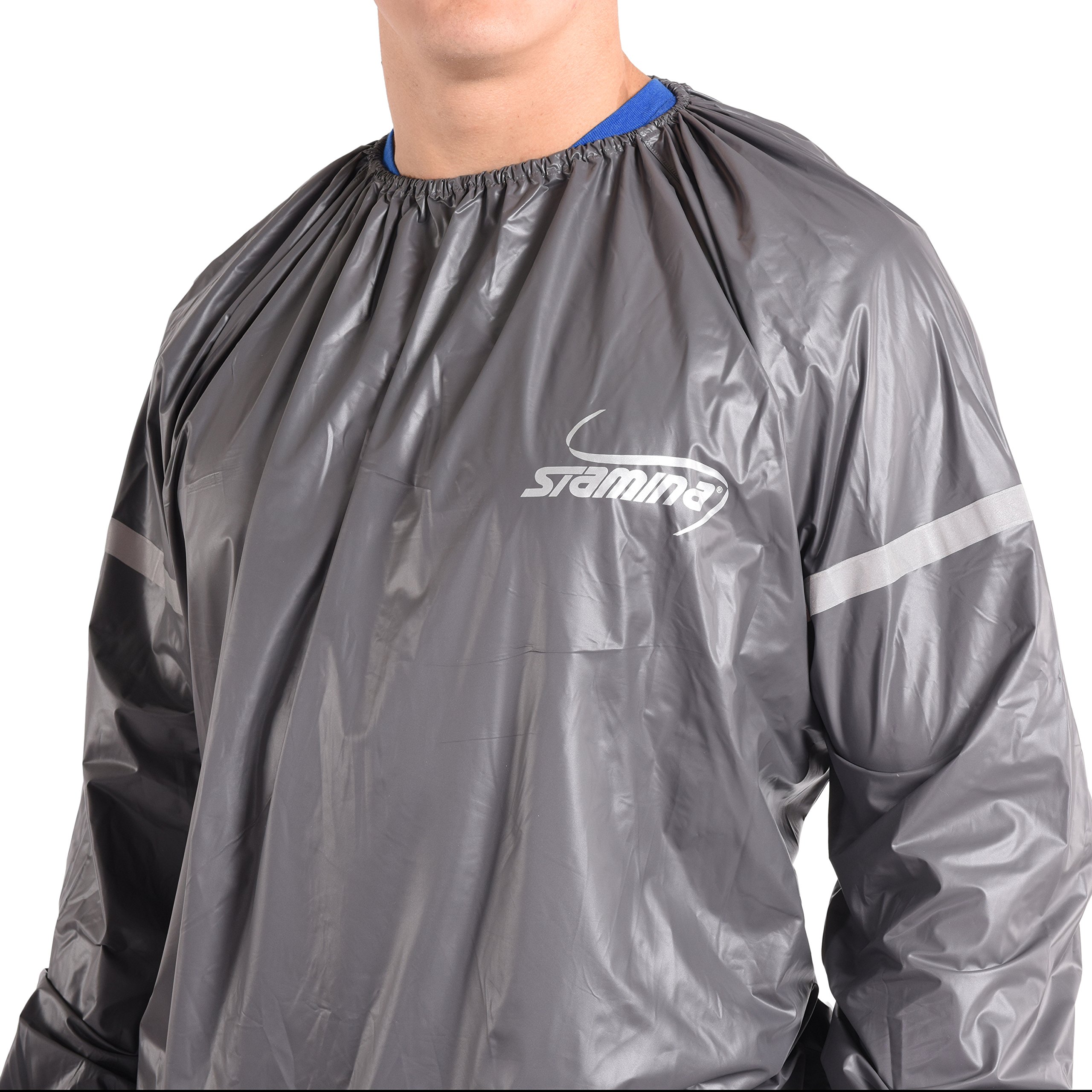 Stamina Sauna Suit (Waist Sizes 42"-50"), X-Large/XX-Large, Silver/Gray (05-0408)