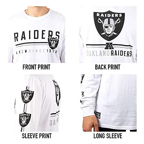 Ultra Game NFL Men's Super Soft Supreme Long Sleeve T-Shirt, New Orleans Saints, White, X-Large