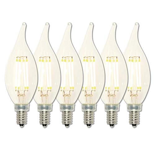 Westinghouse 3517220 40-Watt Equivalent Ca11 Dimmable Clear Filament Led Light Bulb with Candelabra Base (6 Pack), 6 Count (Pack of 1)