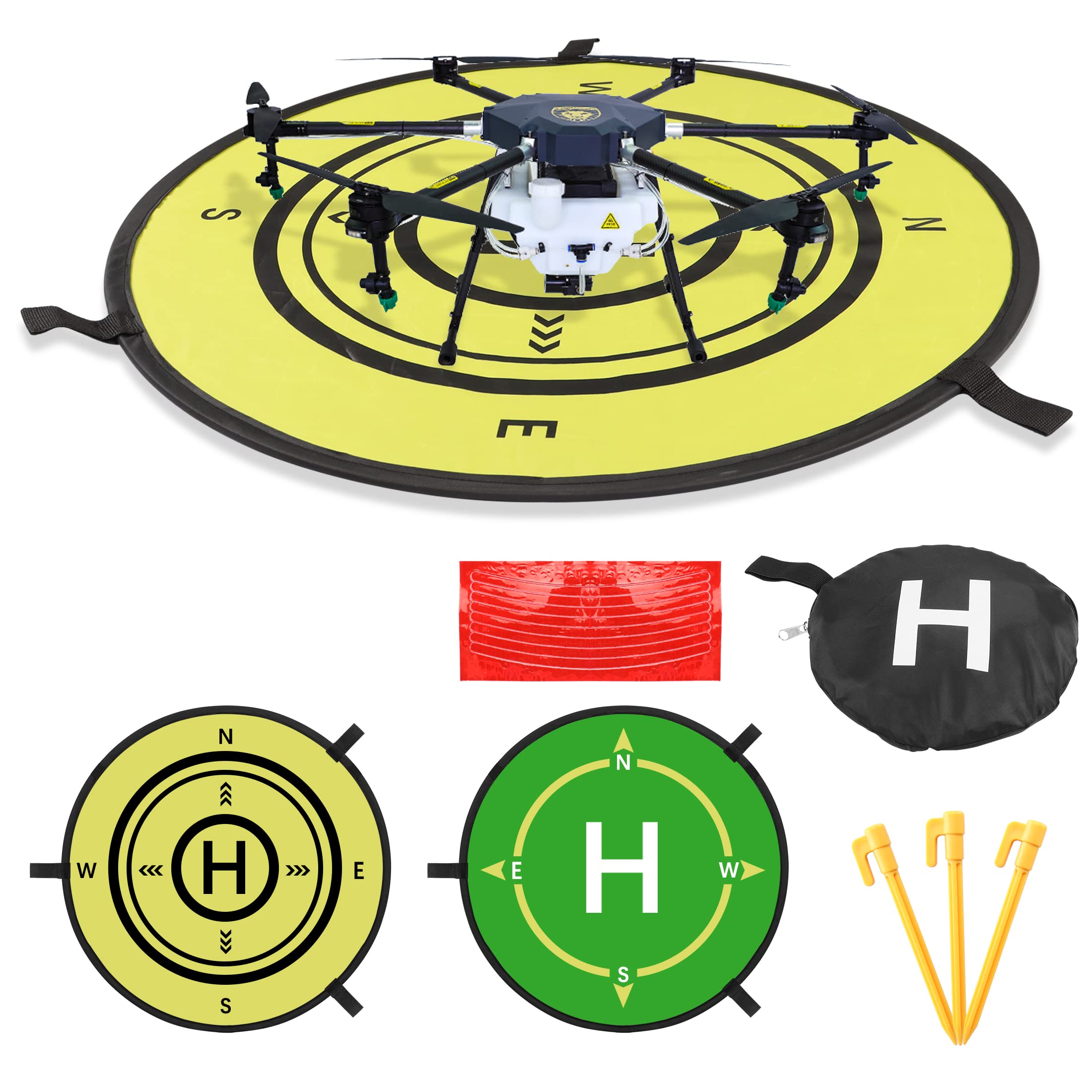 YAODHAOD Drone Landing Pad,54CM (21in)Universal Portable Luminous Waterproof Foldable Helipad for DJI Air 2S/Mavic Mini 2/Mavic Air 2/Mavic 2 Pro/Zoom/FIMI X8SE/DJI FPV Drone