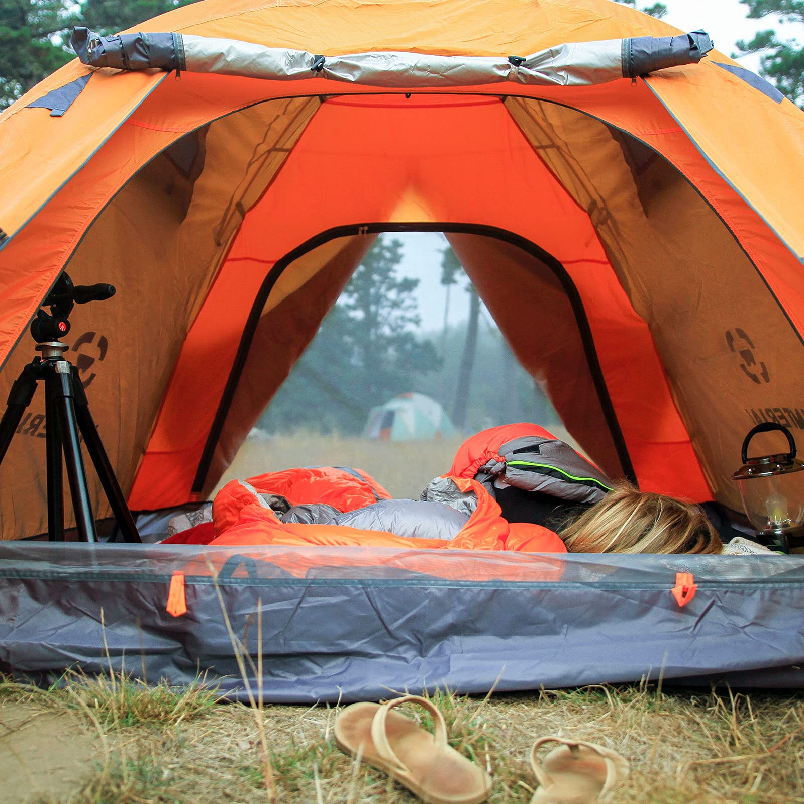 Winterial Camping Tent, 1/3/6 Person Lightweight Personal Bivy 1 to 6 Person Tent with Waterproof Tent Rainfly, Durable Stitched Tent for Camping, Beach, Backpacking,