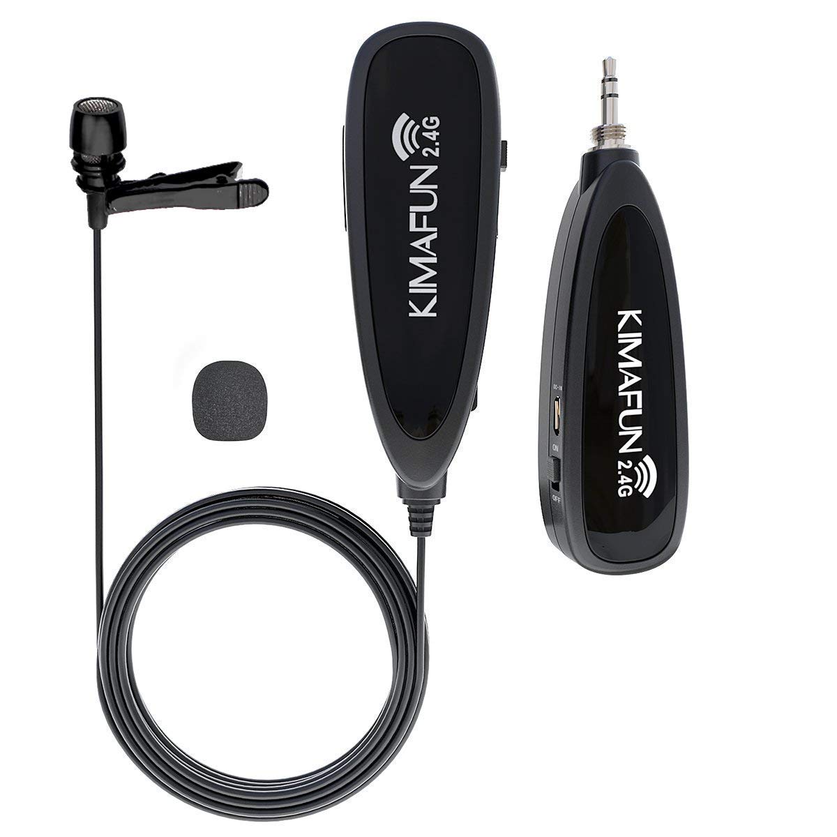 Wireless Lavalier Microphone,Updated KIMAFUN 2.4G Clip-on Lapel Mic set with Beltpack Transmitter&Receiver,Ideal for Teaching, Preaching and Public Speaking Applications,Online Chatting,Tour Guides