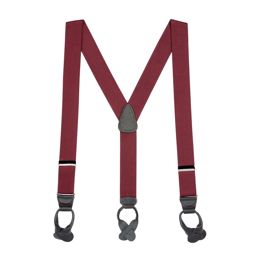 Suspender Store Solid Color Suspenders - 1.5-Inch Wide Elastic - Y-Back - Button - Many Colors & 4 Sizes Including Big & Tall