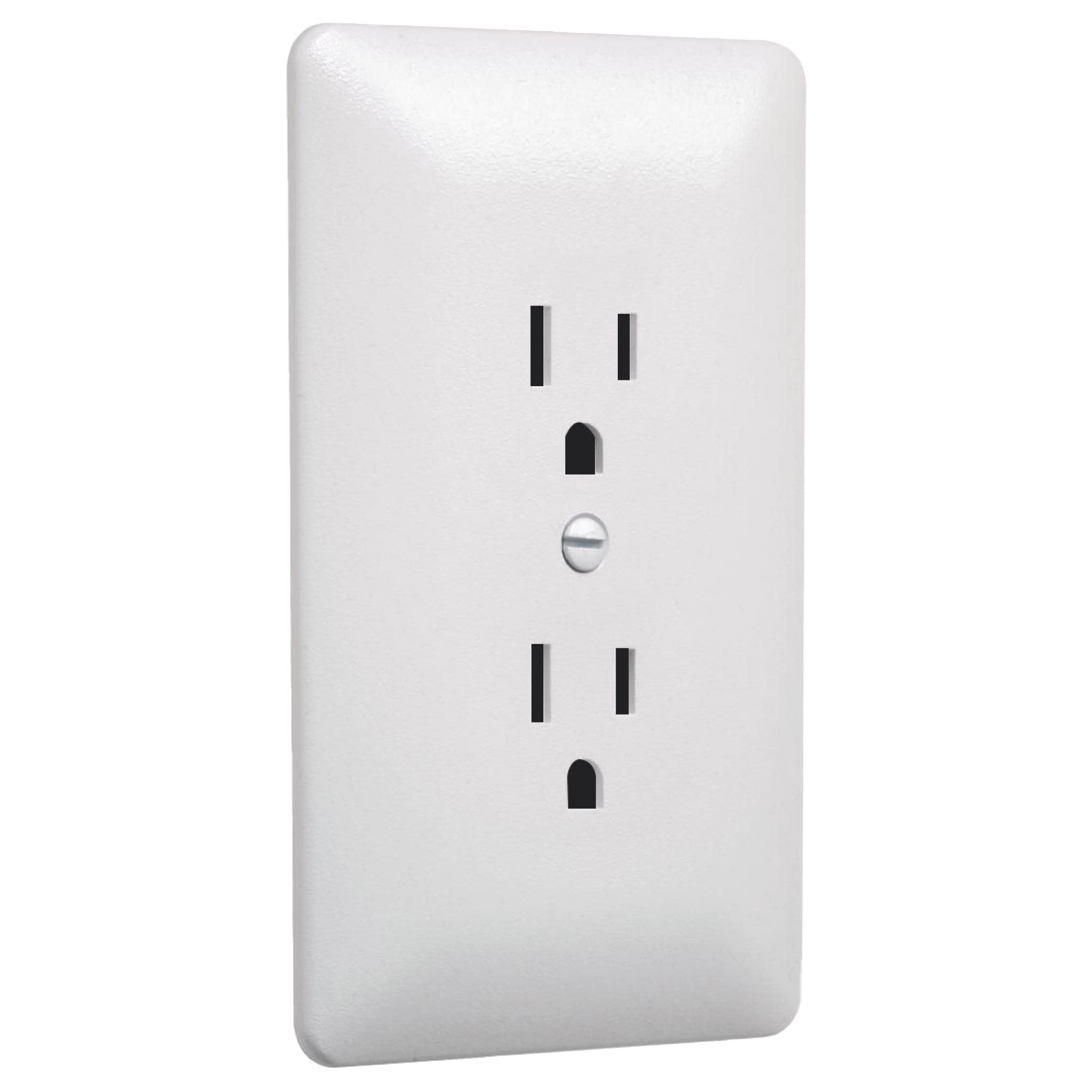 TayMac MW2000W Masque 2000 Series 1-Gang Nonmetallic Decorator Style Duplex Cover-Up Wall Plate, White, 5-Pack