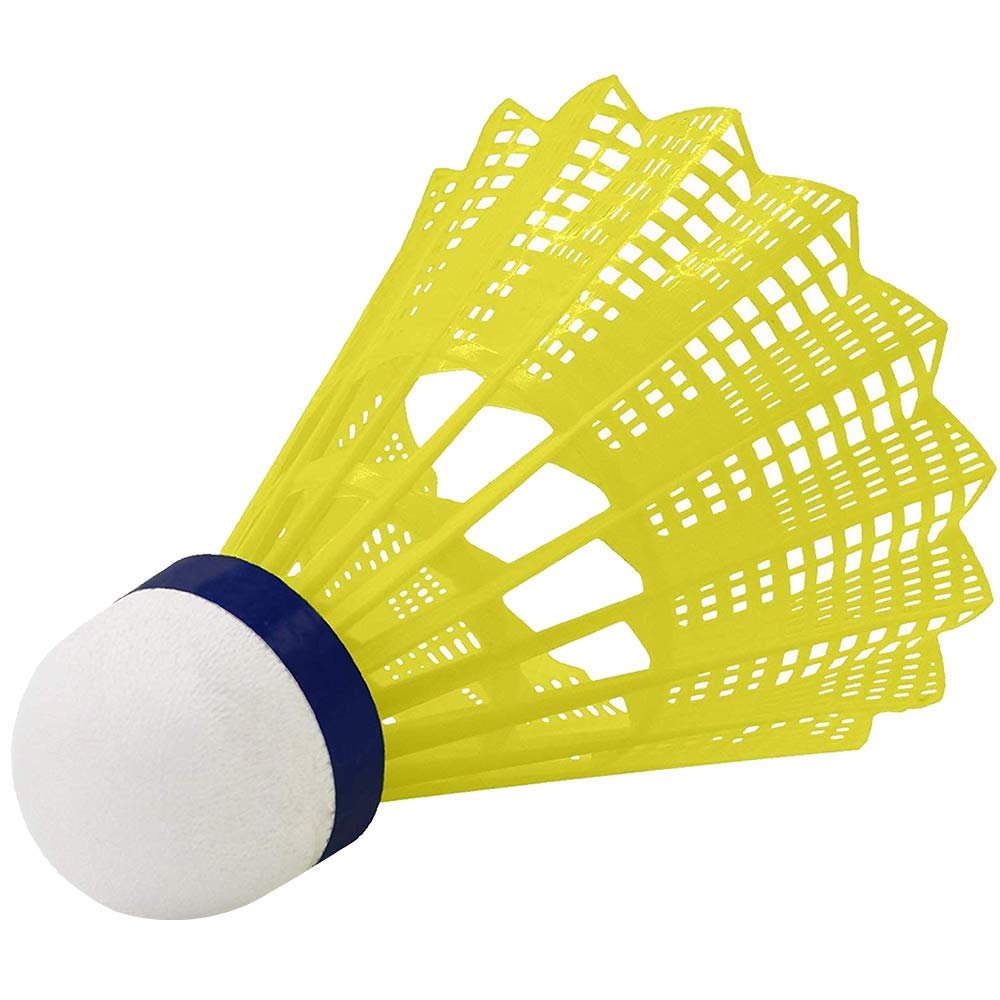 Wish Airflow 6000 Badminton Tournament Shuttlecocks β 6 Pack Tube of Durable Nylon Shuttlecocks with Cork Tips β Badminton Birdies for Indoor and Outdoor Play, Yellow
