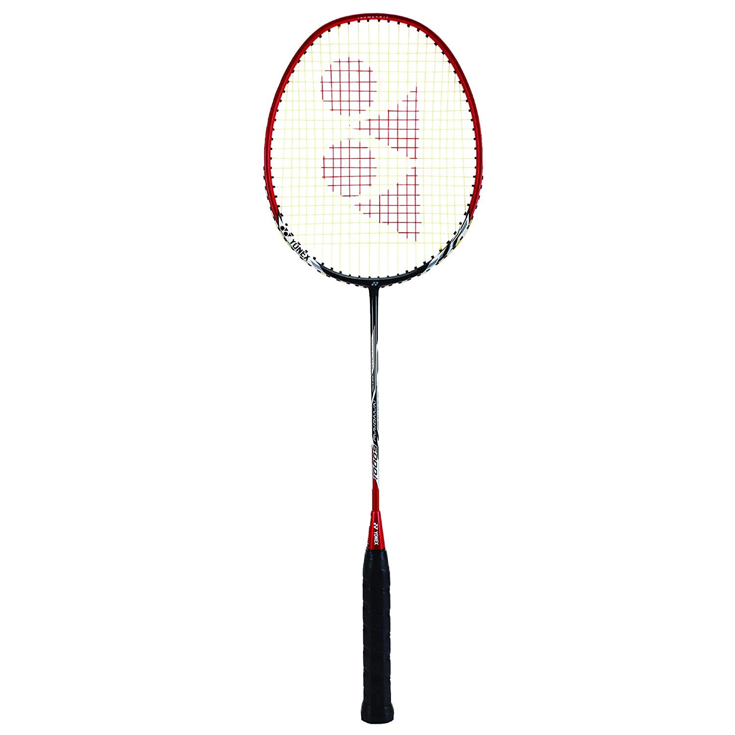 YONEX Badminton Racket Nanoray Series 2018 with Full Cover Professional Graphite Carbon Shaft Light Weight Competition Racquet High Tension Fast Speed Performance (NR6000I - Black/Red, Pack of 1)