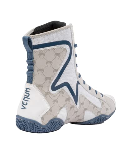 Venum Elite Evo Monogram Boxing Shoes - White/Blue
