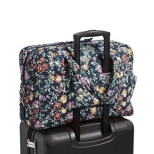 Vera Bradley Women's Cotton Weekender Travel Bag, Fresh-Cut Floral Green, One Size