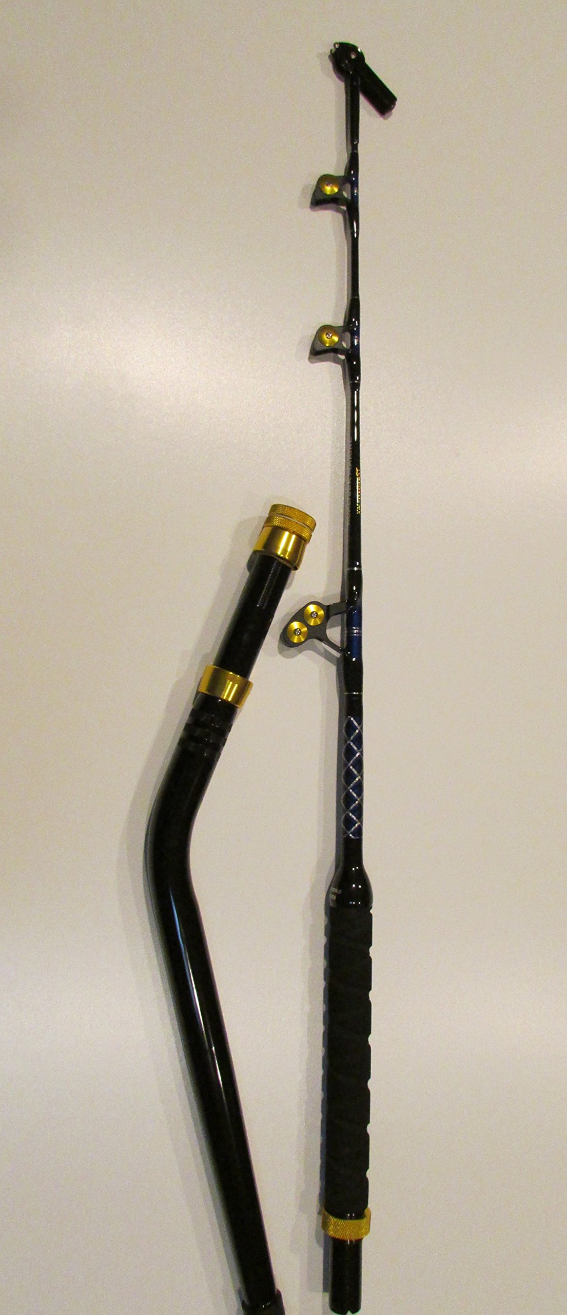 Xcaliber Marine Offshore Series 80lb Saltwater Deep Drop Swivel Tip Trolling Rod(Blue & Silver)