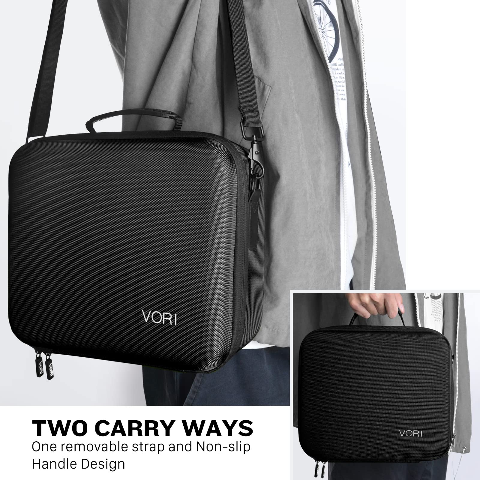 VORI Carrying Case for Nintendo Switch/Switch OLED Model (2021), Hard Travel Storage Protective Case with Handle and Shoulder Strap for Pro Controller, Poke Ball Plus and Switch Accessories, Black