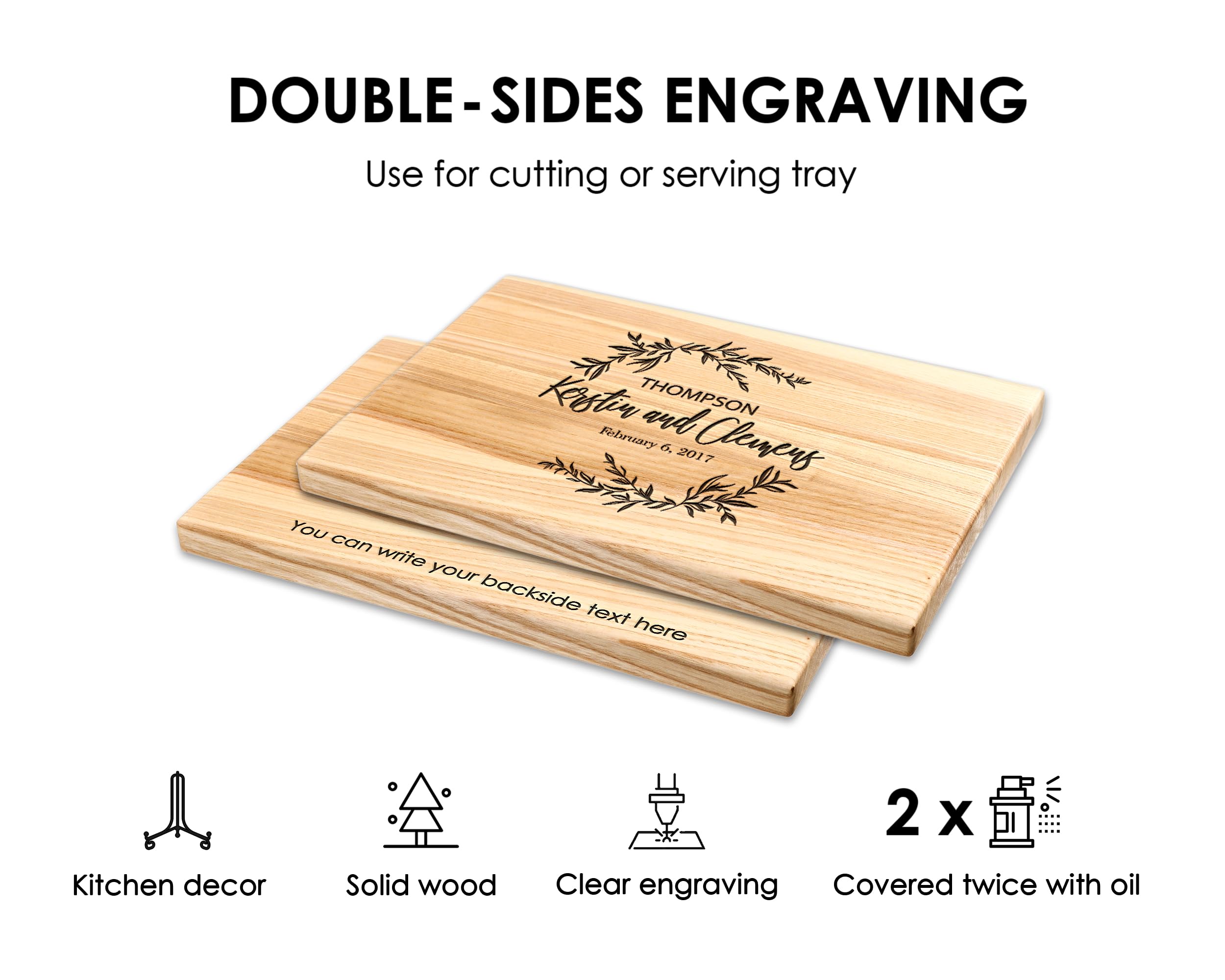 Wedding Anniversary Gifts for Women, Walnut Personalized cutting board, Wedding Gift - for couple or bride, Engraved cutting board, Custom cutting board, Bridal shower gift, Christmas gifts for mom