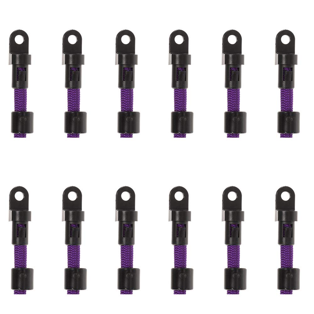 West Coast Paracord 12 Pieces Black Nylon Durable 1/4-Inch Bungee Shock Cord Terminal End Boat Rafting Kayak Canoe