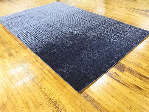 Unique Loom Del Mar Collection Area Rug - Jennifer (10' 6" x 16' 5" Rectangle, Blue/ Navy Blue)