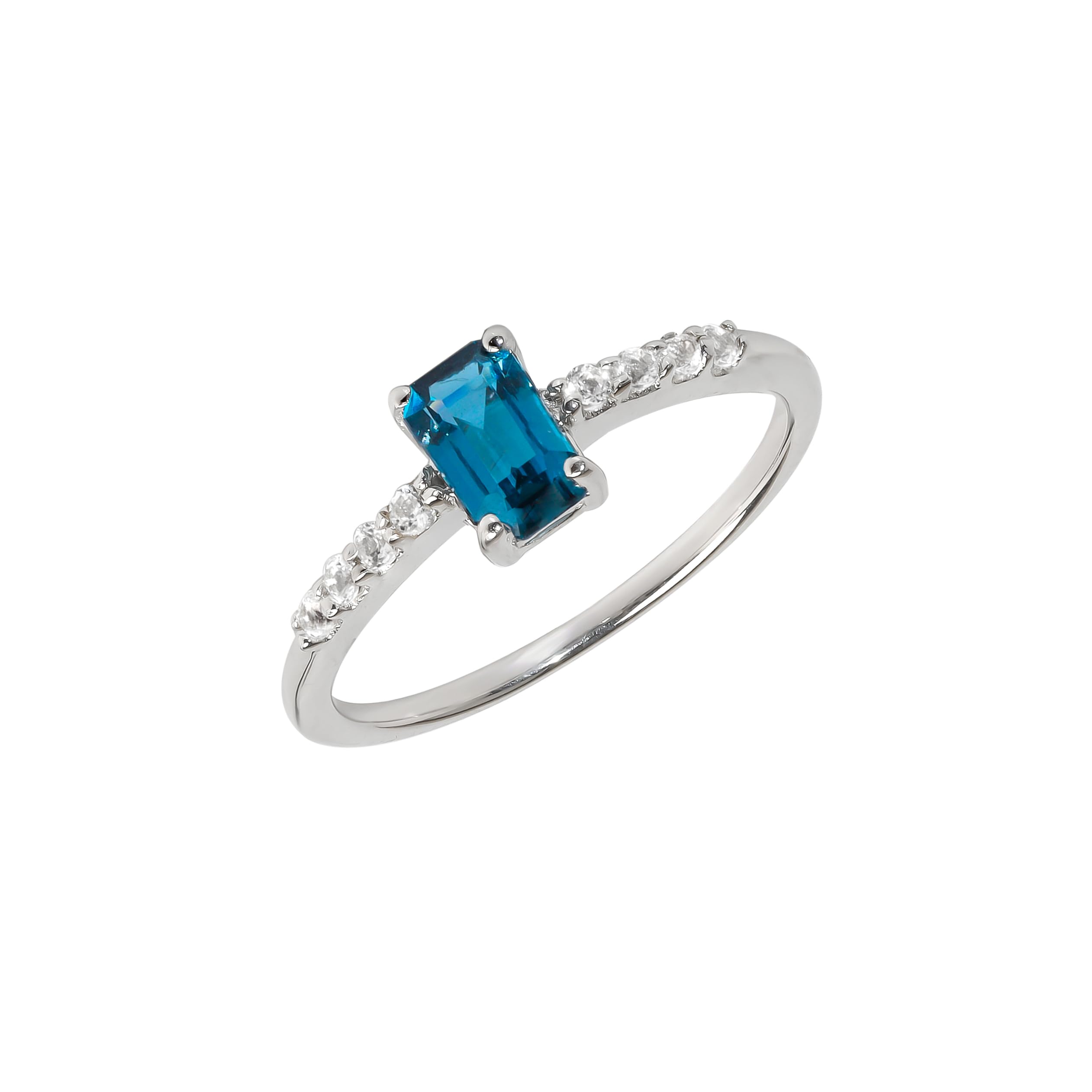 YoTreasure 0.64 ct. t.w. London Blue Topaz Promise Ring .925 Sterling Silver