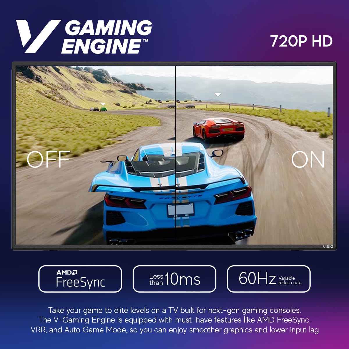 VIZIO 32" D-Series Class HD Smart LED TV IQ Processor, V-Gaming Engine, Apple AirPlay and Chromecast Built-in + Free Wall Mount (No Stands), D32H-J09 (Renewed)